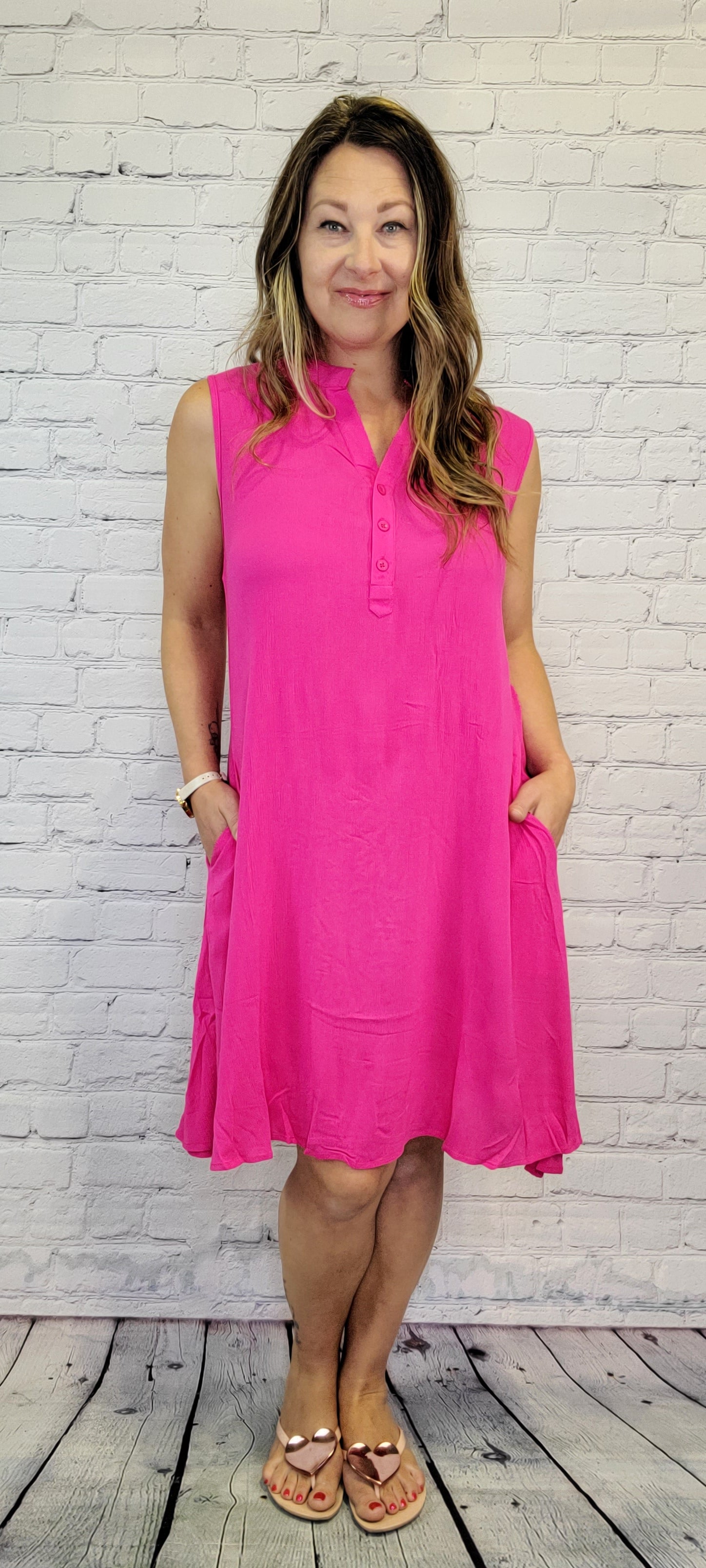 Henley Dress with Pockets – {G}Dee Clothing Co.